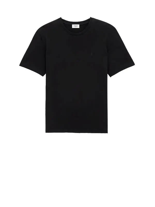 Saint Laurent Cassandre T-shirt In Piqu - Black