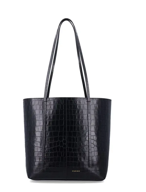 BY MALENE BIRGER Abilso Embossed Leather Tote Bag - Nero