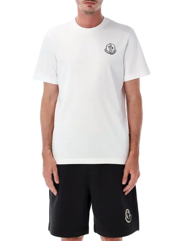 Moncler 100% Cotton Polo Shirt - Bianco