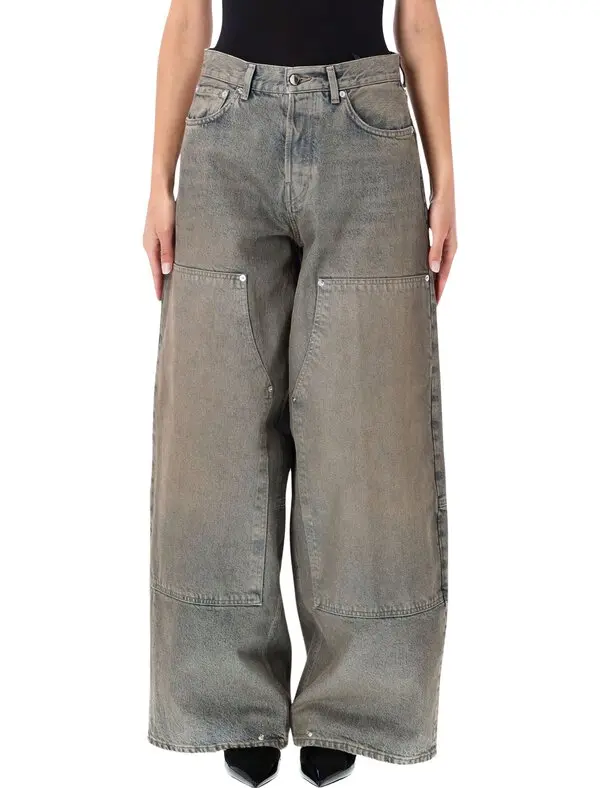 HAIKURE Wide-leg Patch Pocket Jeans - Ziggy Silver Blue