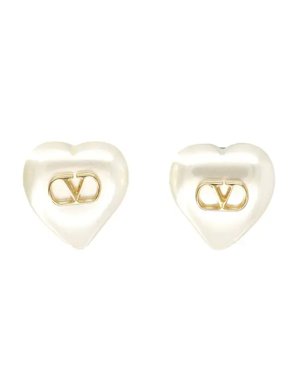 Valentino Garavani Vlogo Pavé Stud Earrings In Polished Metal - Goldcream