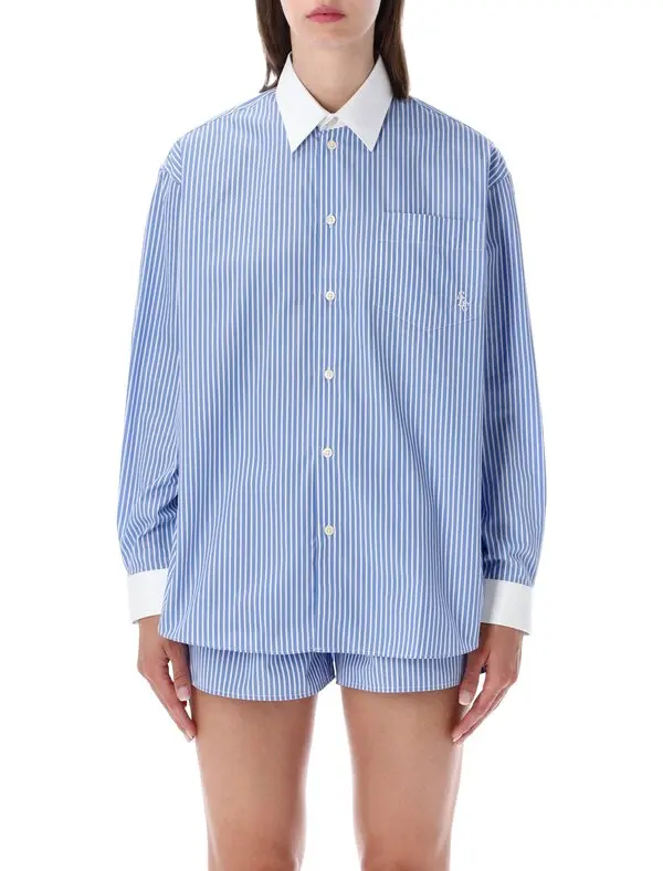 Sporty & Rich Oversized Striped Button-up Shirt
