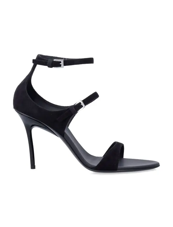 Alaïa Drop Goatskin Open-toe Stiletto Sandals With Adjustable Ankle Strap - Nero