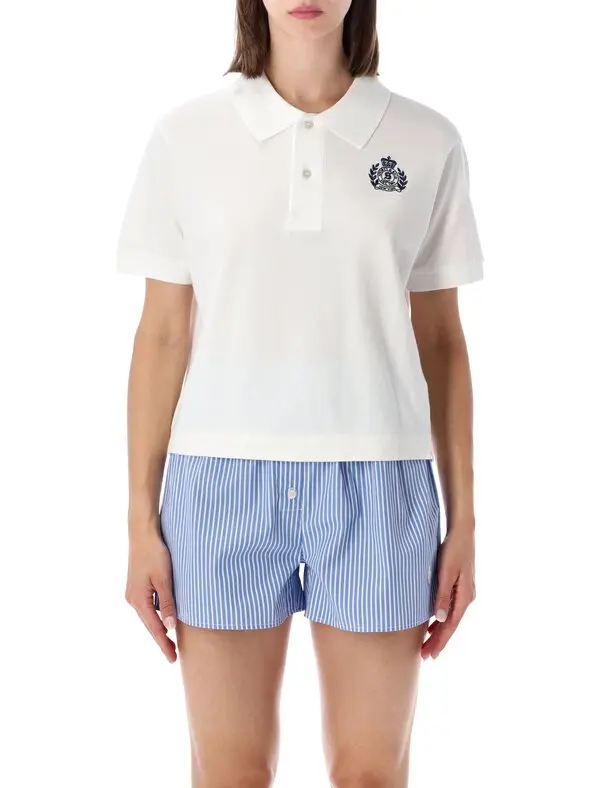 SPORTY & RICH Icon Mini Polo Shirt - Bianco