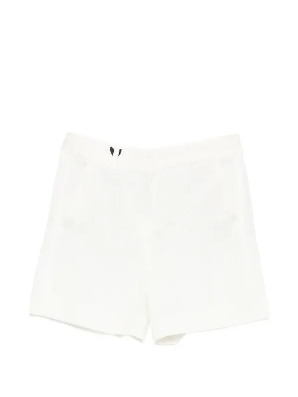 Max Mara High-cut Linen Shorts With Sculpted Waistband - Bianco