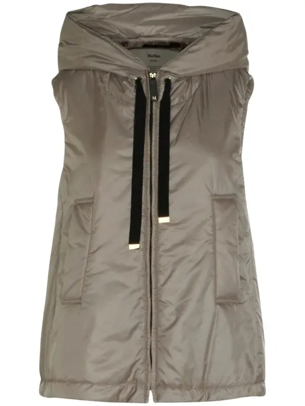 Max Mara Hooded Puffer Vest - Beige