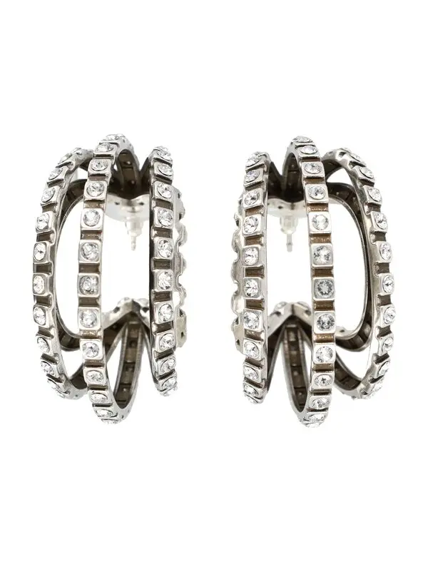 Isabel Marant Étoile Crystal Pavé Multi-hoop Earrings - Transparent/silver