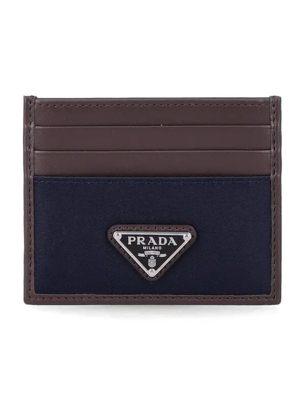 Prada Recycled Polyamide & Calfskin Wallet - Blu