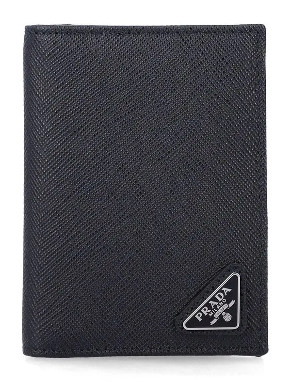 Prada 100% Calf Leather Wallet For - Nero