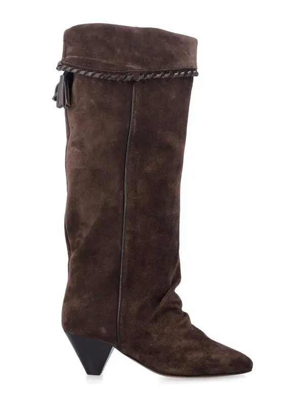 Isabel Marant Étoile Suede Tall Boots With Sculptural Heel