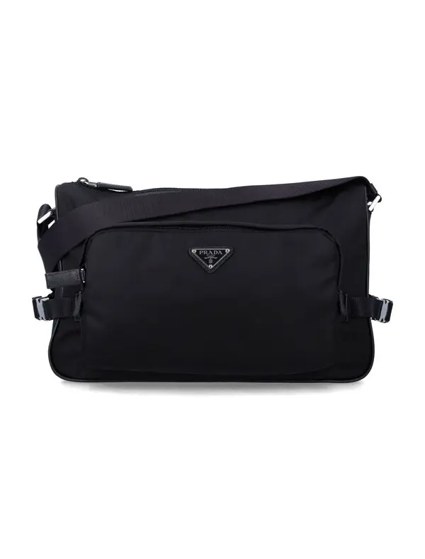 Prada Recycled Polyamide & Calf Leather Crossbody Bag - Nero