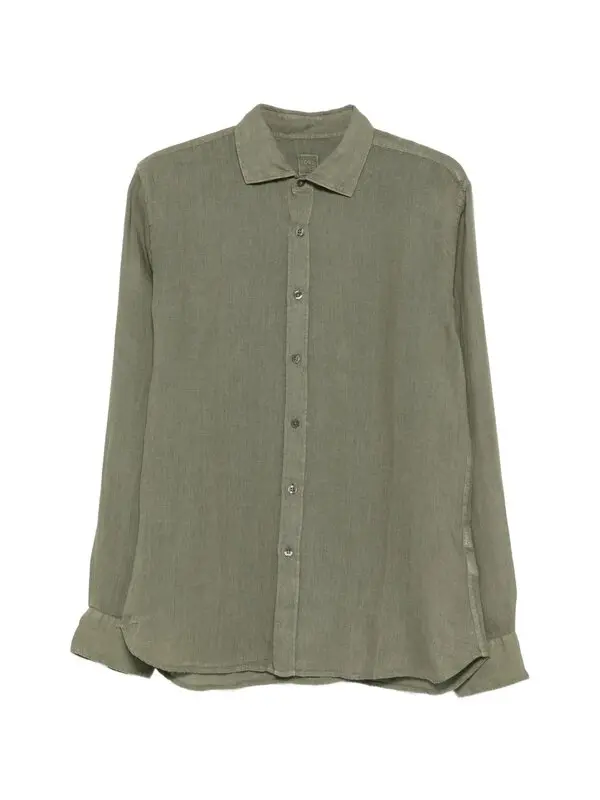 120% Lino Classic 100% Linen Slim-fit Long-sleeve Shirt For