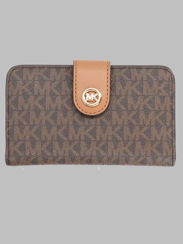 Michael Kors Logo Print Trifold Wallet, 8.2 Cm X 12.7 Cm X 1.3 Cm
