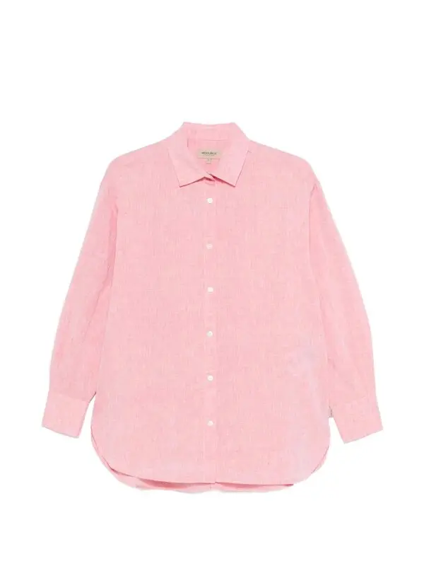 Woolrich Boyfriend Fit Linen Cotton Shirt - Rosso