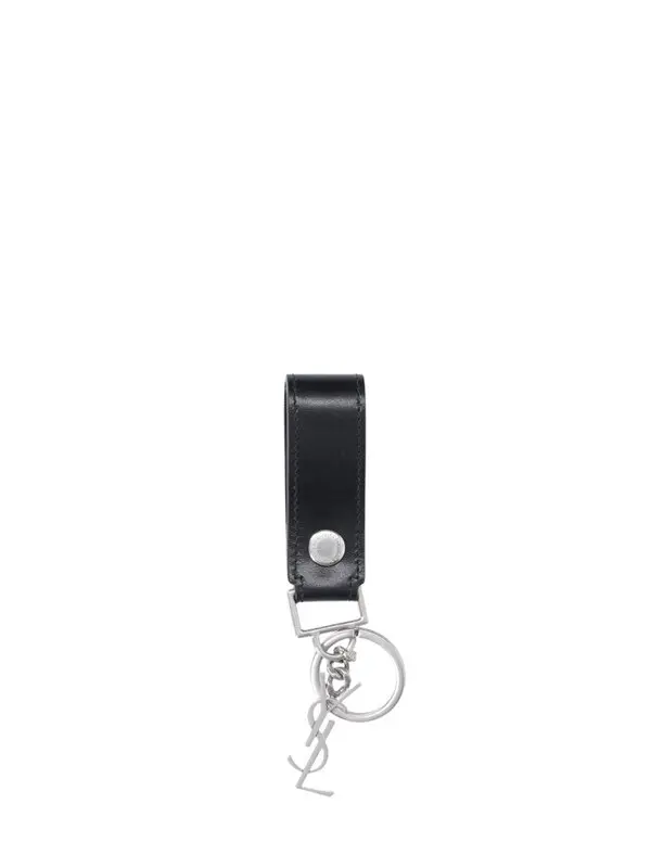 Saint Laurent Leather Strap Logo Charm Keyring Attachment - Black