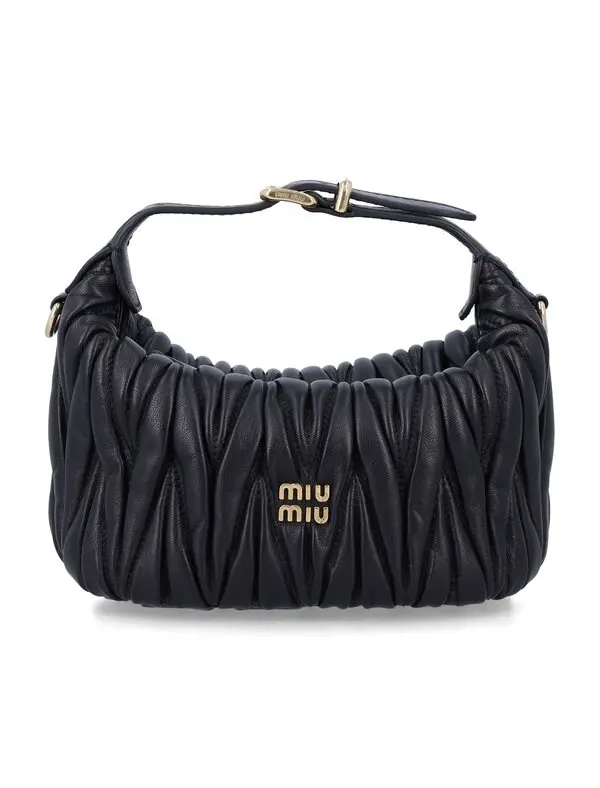 Miu Miu Quilted Lambskin Shoulder Bag - Nero