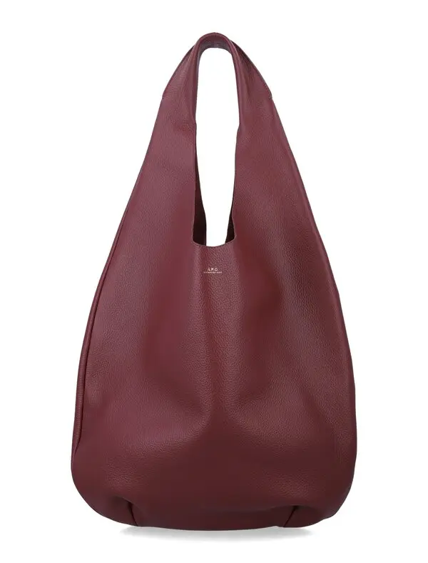 A.p.c. Structured Grained Leather Top Handle Handbag - Wine