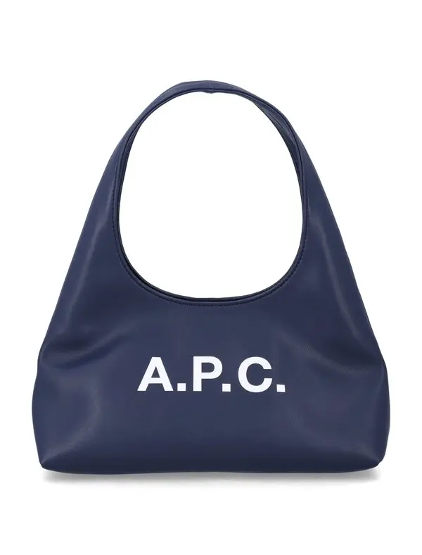 A.p.c. Ninon Tote Bag With Logo Detail - Blu