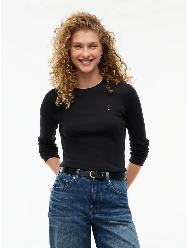Tommy Hilfiger Long Sleeve Crewneck T-shirt - Black