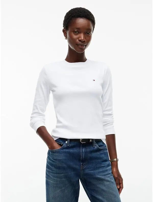 Tommy Hilfiger Long Sleeve Crewneck T-shirt - White