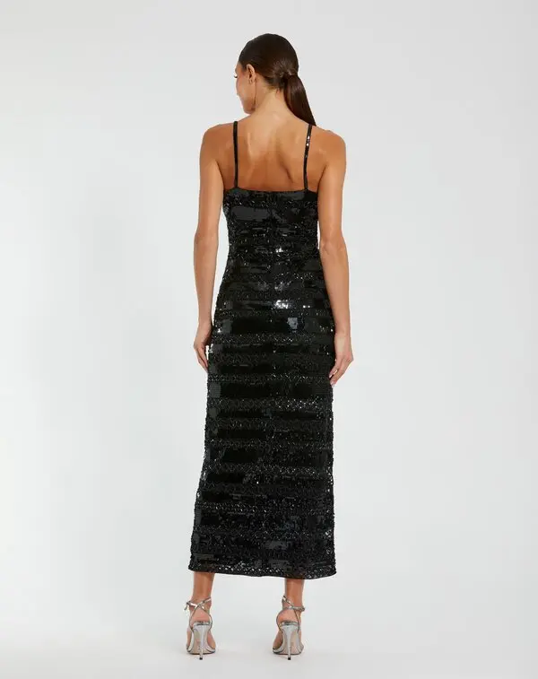 Mac Duggal Embellished Spaghetti Strap Midi Dress