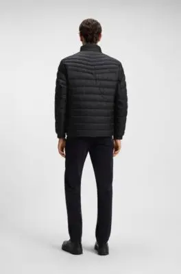 BOSS Packable Water-repellent Padded Jacket With Logo Badge