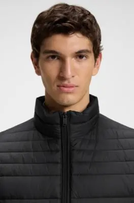 BOSS Packable Water-repellent Padded Jacket With Logo Badge