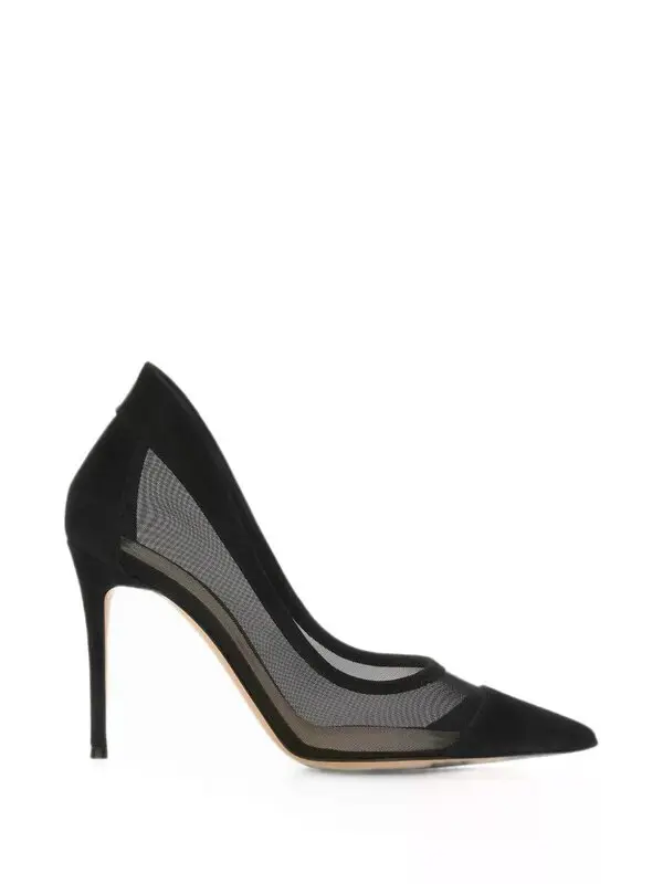 GIANVITO ROSSI Mesh Panel Pointed Toe Pumps
