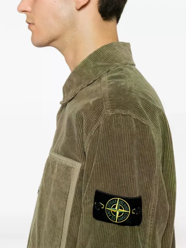 Stone Island Corduroy-texture Chest-pocket Shirt