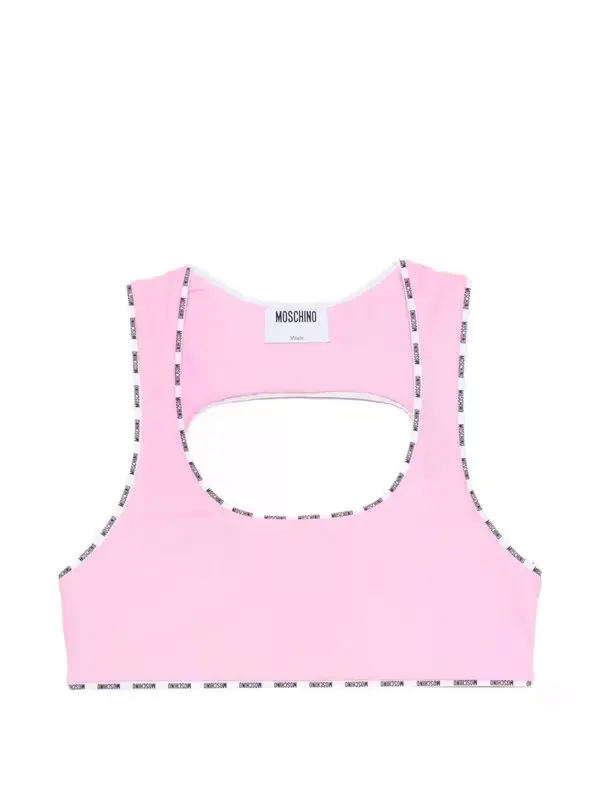 Moschino Logo-tape Cut-out Bra - Pink
