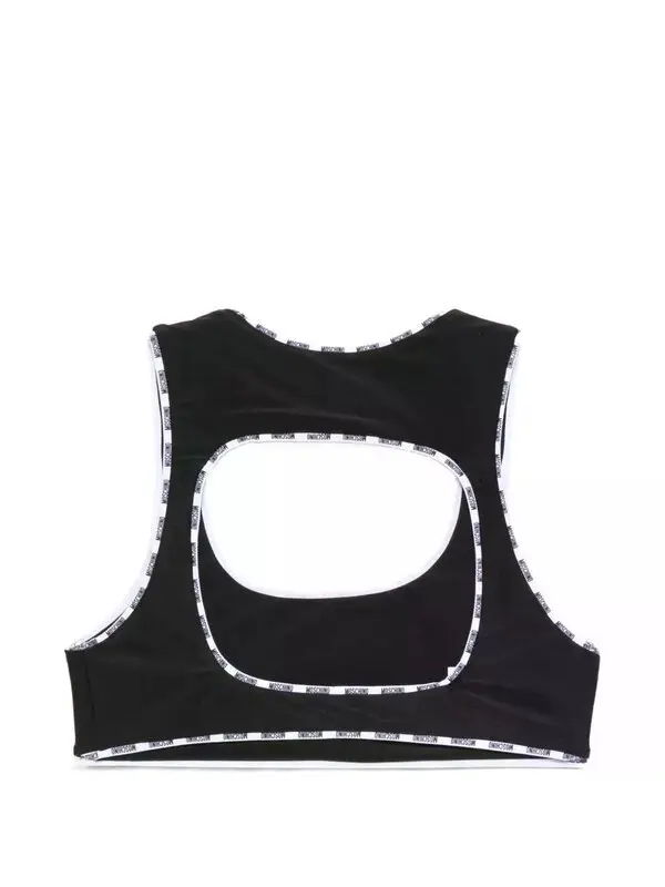 Moschino Logo-trim Cut-out Bra - Black