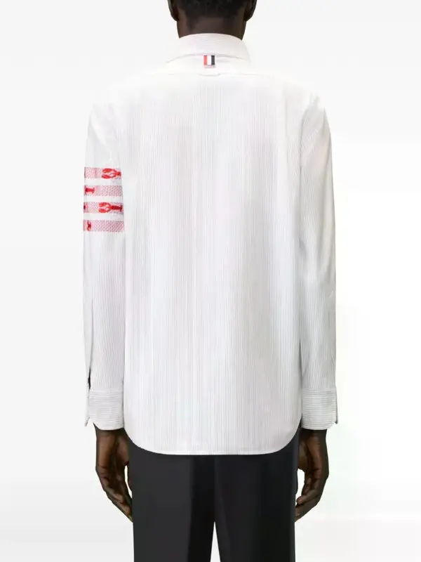 Thom Browne 4-bar Lobster-embroidered Shirt