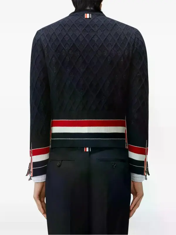 Thom Browne Argyle Intarsia Cashmere Cardigan