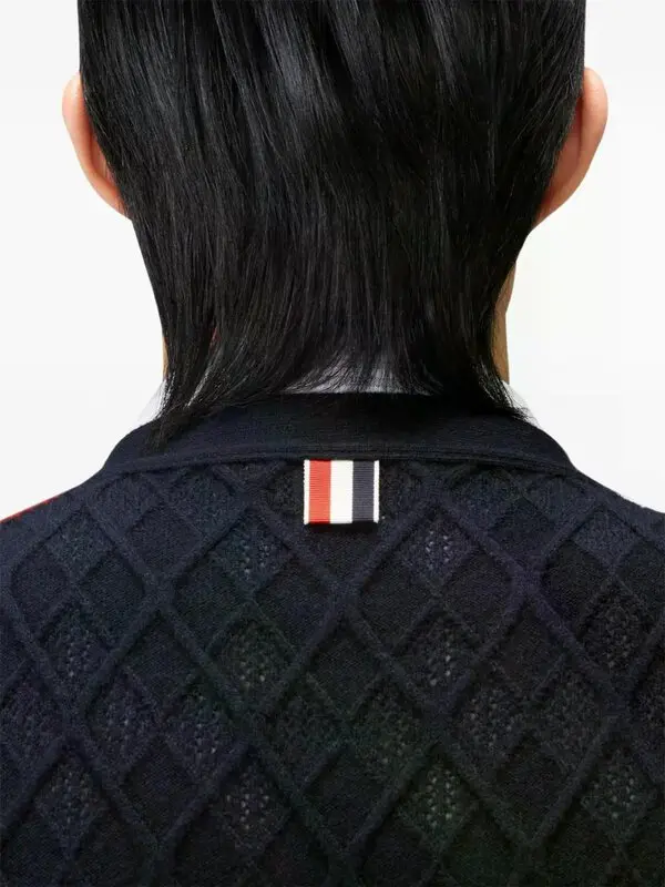 Thom Browne Argyle Intarsia Cashmere Cardigan