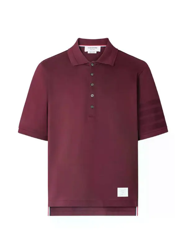 Thom Browne 4-bar Jersey Polo Shirt - Red