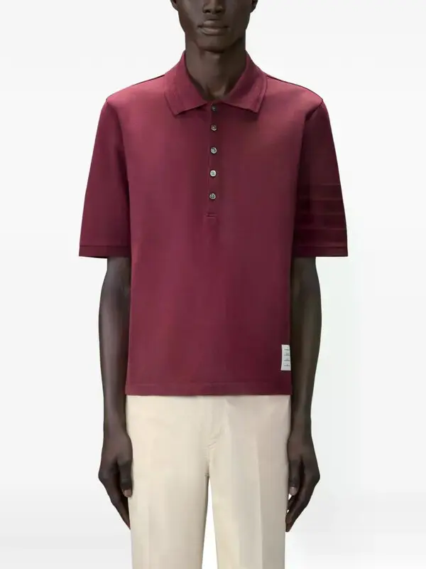 Thom Browne 4-bar Jersey Polo Shirt - Red