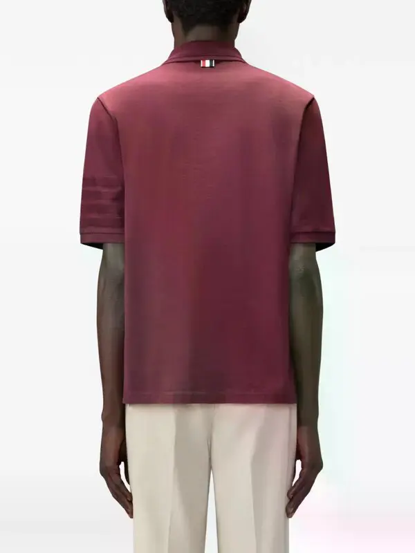 Thom Browne 4-bar Jersey Polo Shirt - Red