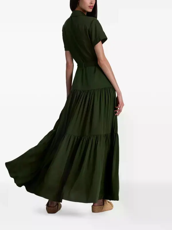 Alice + Olivia Tiered Utility Maxi Shirt Dress