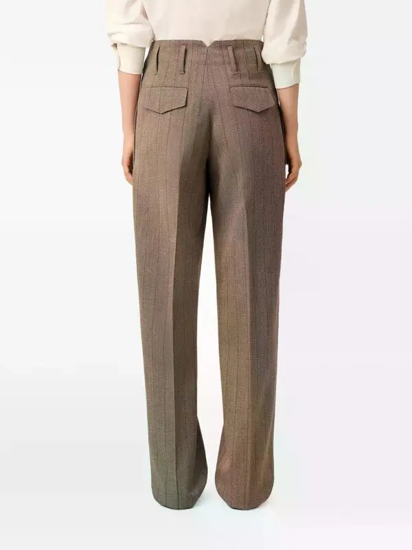 AMI Paris Striped Wool Two-pleat Trousers