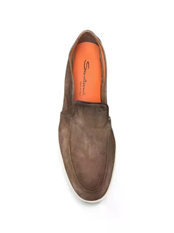Santoni Suede Slip-on Loafers