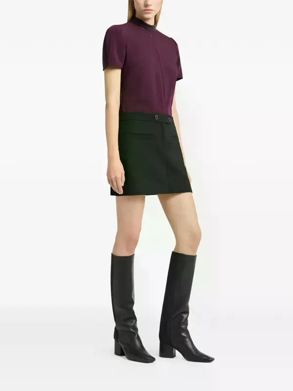 COURREGES Heritage Vinyl-collar Logo-patch Blouse