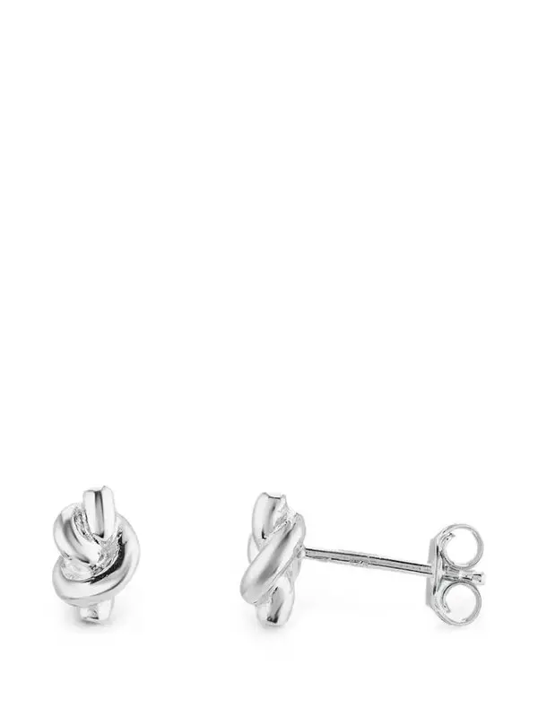 AUREE JEWELLERY Tone Knot Stud Earrings - Silver