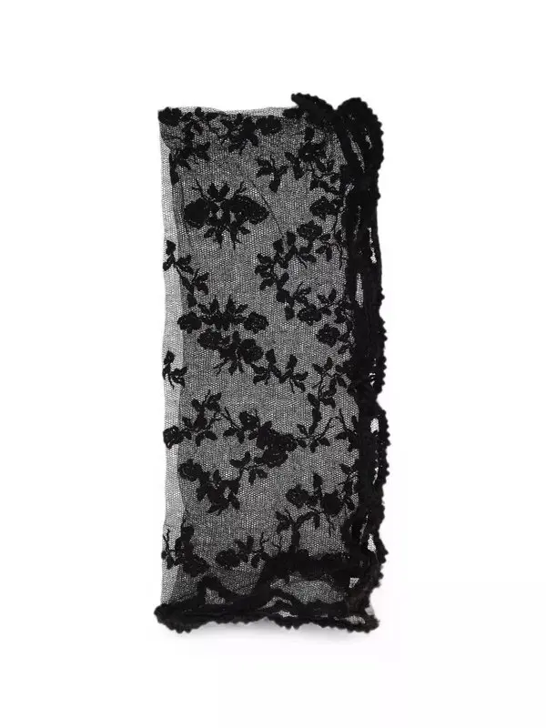 Dolce & Gabbana Floral Lace Scarf - Black