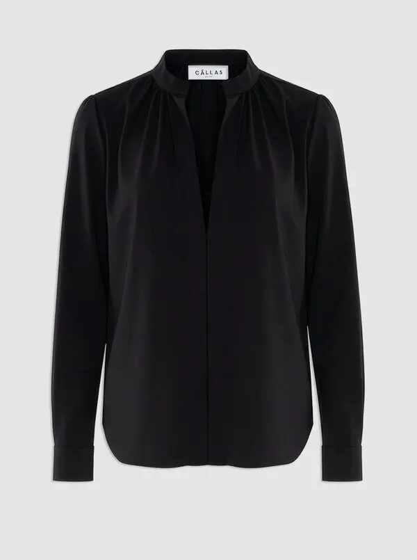 CALLAS MILANO Olympia Poplin Blouse - Black