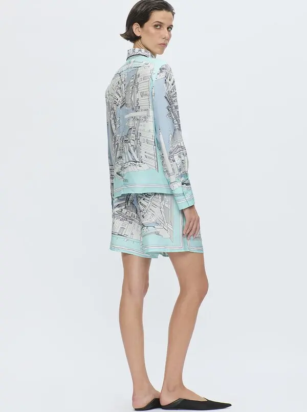 CALLAS MILANO Ps25 Cameron Rome Silk Twill Shirt - Turquoise