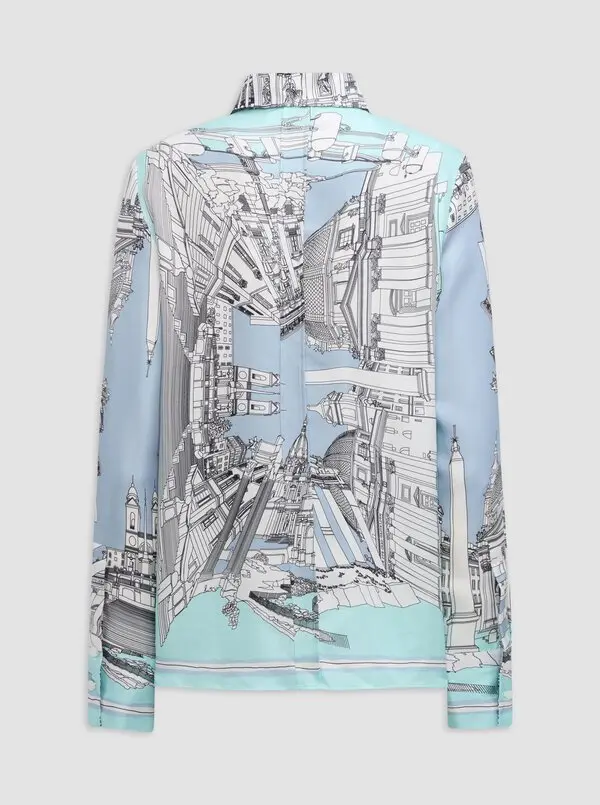 CALLAS MILANO Ps25 Cameron Rome Silk Twill Shirt - Turquoise