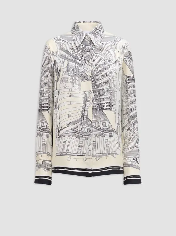 CALLAS MILANO Ps25 Cameron Rome Silk Shirt - White