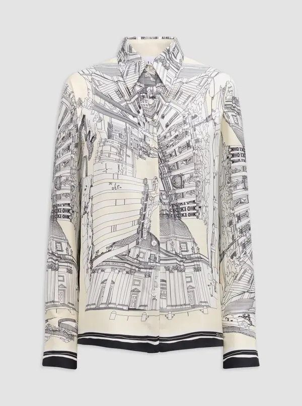 CALLAS MILANO Ps25 Cameron Rome Silk Shirt - White