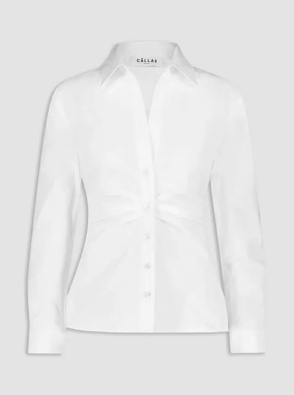 CALLAS MILANO Permanent Collection Savile Stretch Poplin Shirt - White