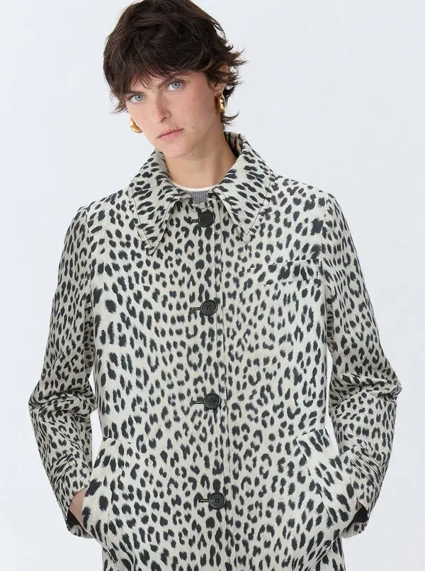 CALLAS MILANO Alaine Animal Print Car Coat